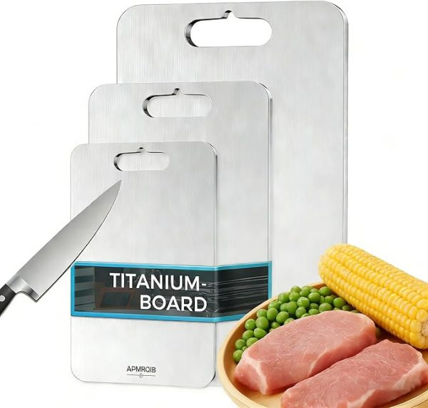 Double-Sided 100% Pure Titanium Chopping Board, Hygienic and Durable ...