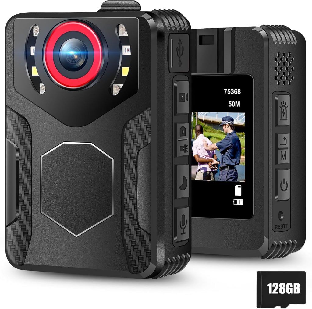 1080P FHD Body Camera with Audio & Video Recording – 128GB Wearable ...