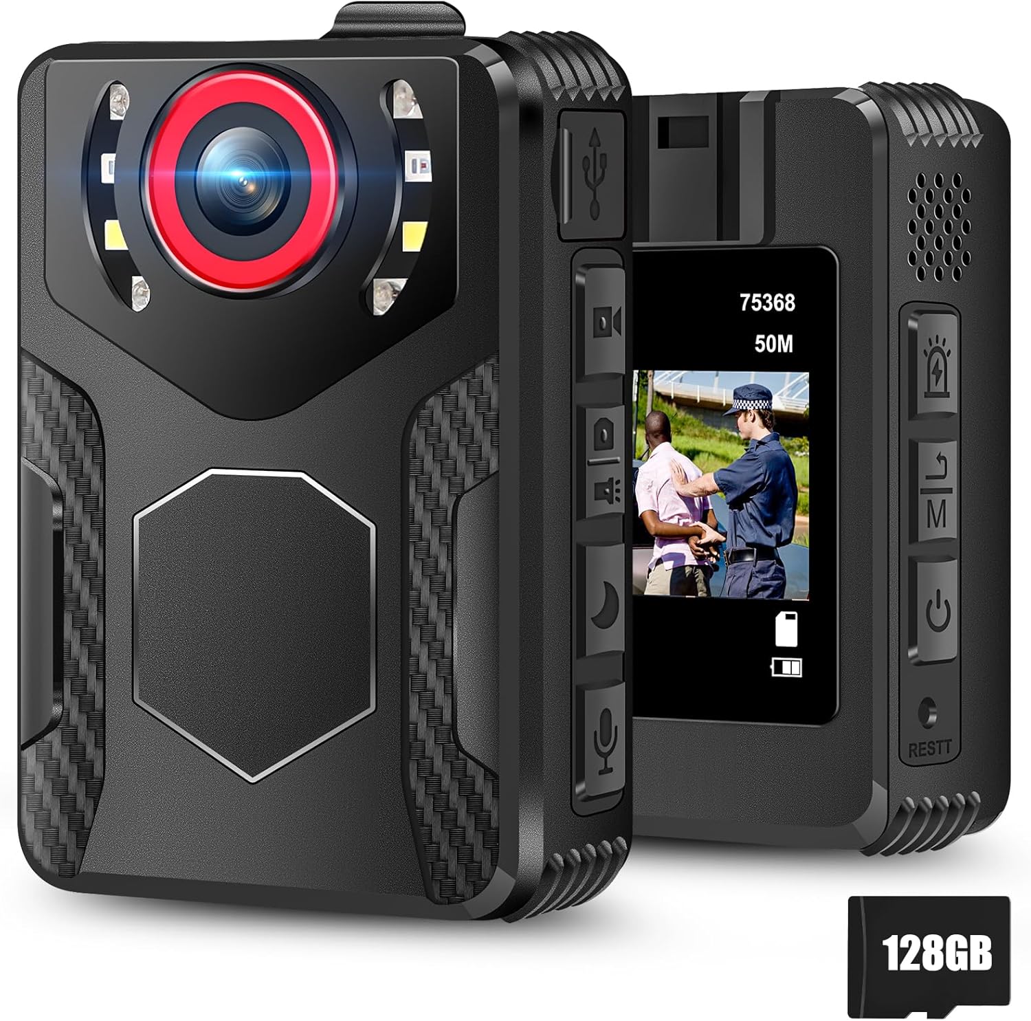 1080P FHD Body Camera with Audio & Video Recording – 128GB Wearable ...
